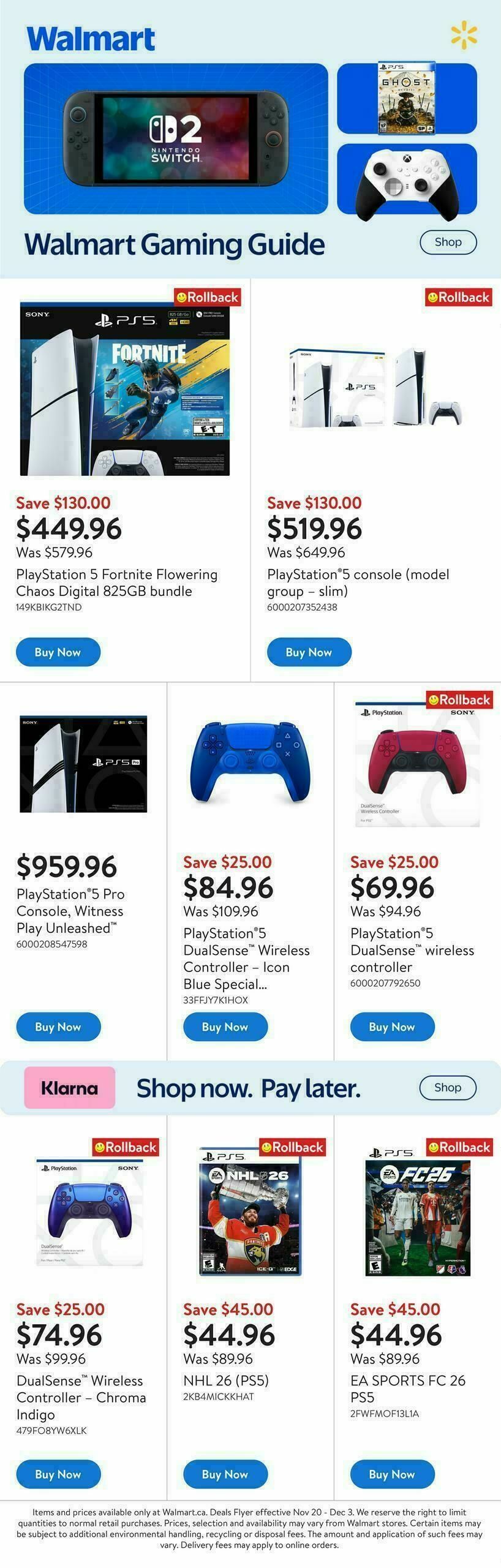 Walmart Gaming Guide Flyer from November 20